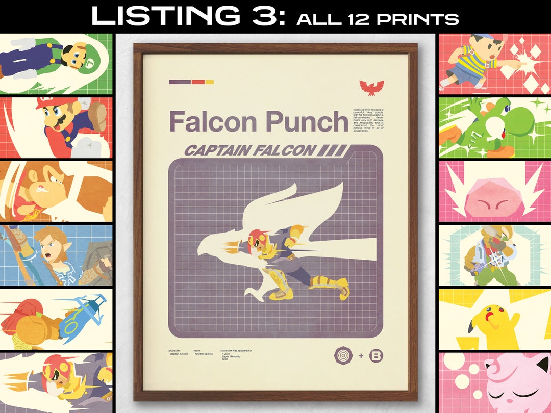 Super Smash Bros Moveset Series - Listing 3 (all 12 Prints) : Super ...