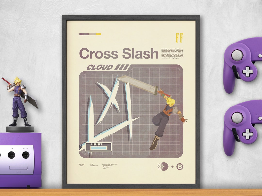 Super Smash Bros Moveset Series - CLOUD / CROSS SLASH No.61 - Etsy
