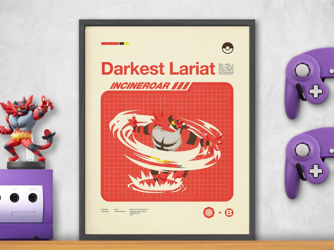 Super Smash Bros Moveset Series - INCINEROAR / DARKEST LARIAT No.69 - Etsy