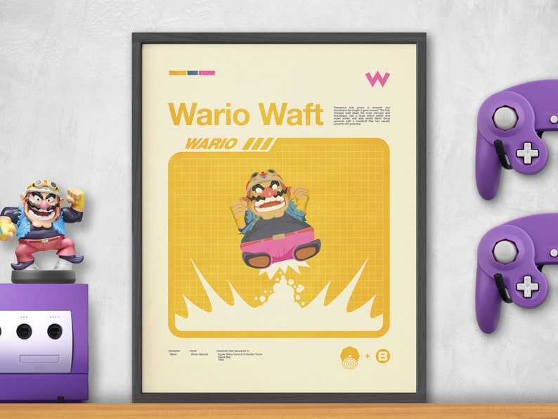 Smash Bros Moveset Series - WARIO / WARIO WAFT No.30 - Etsy