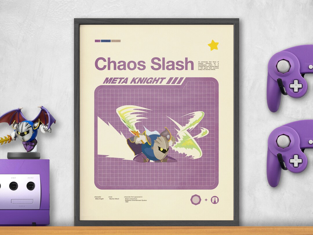 Super Smash Bros Moveset Series META KNIGHT / Chaos Slash No.27 - Etsy