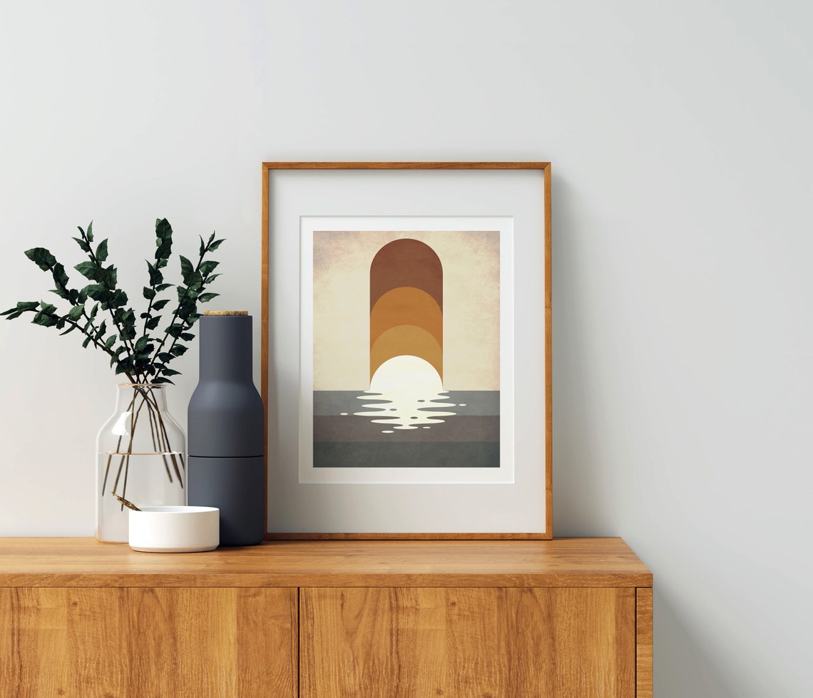 Boho Ocean Sunset Print - Etsy