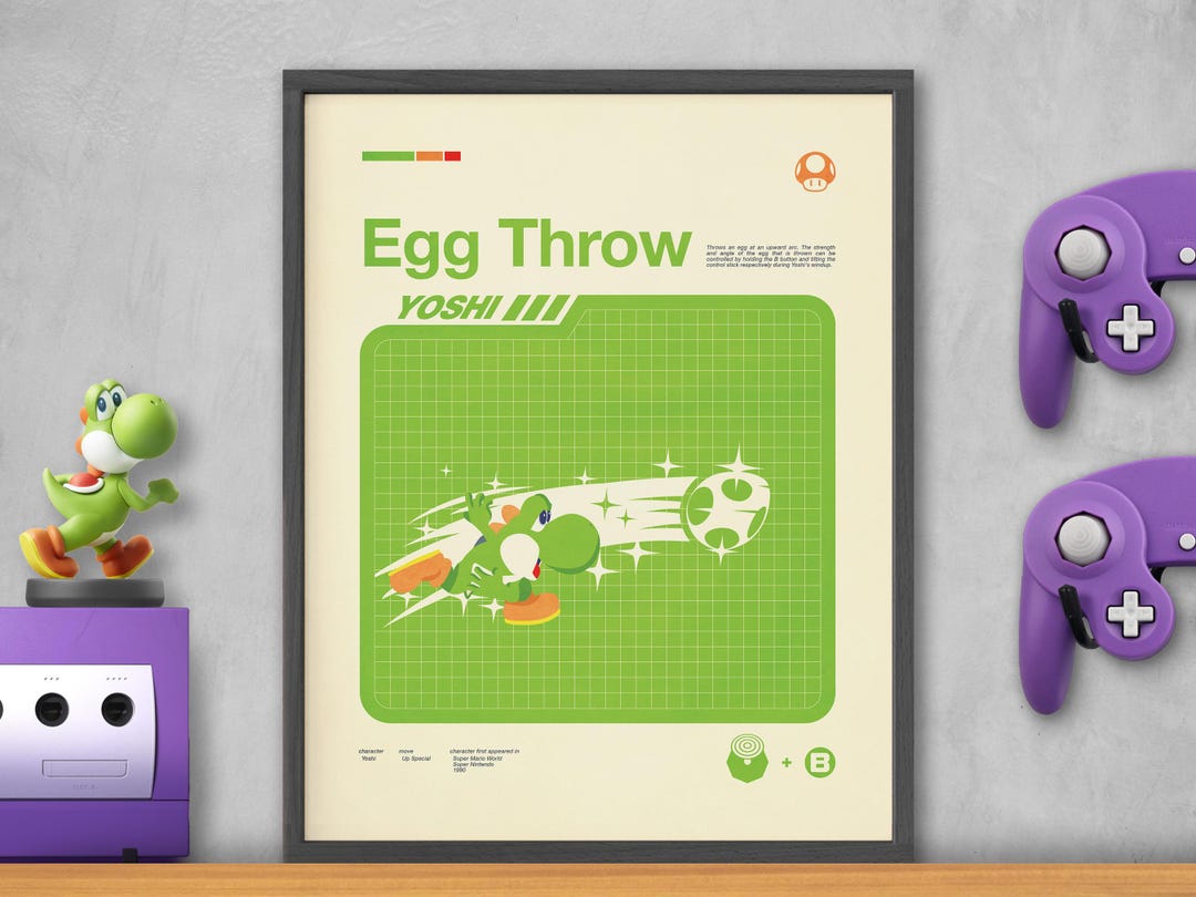 Smash Bros Moveset Series - YOSHI / EGG THROW No.5 - Etsy