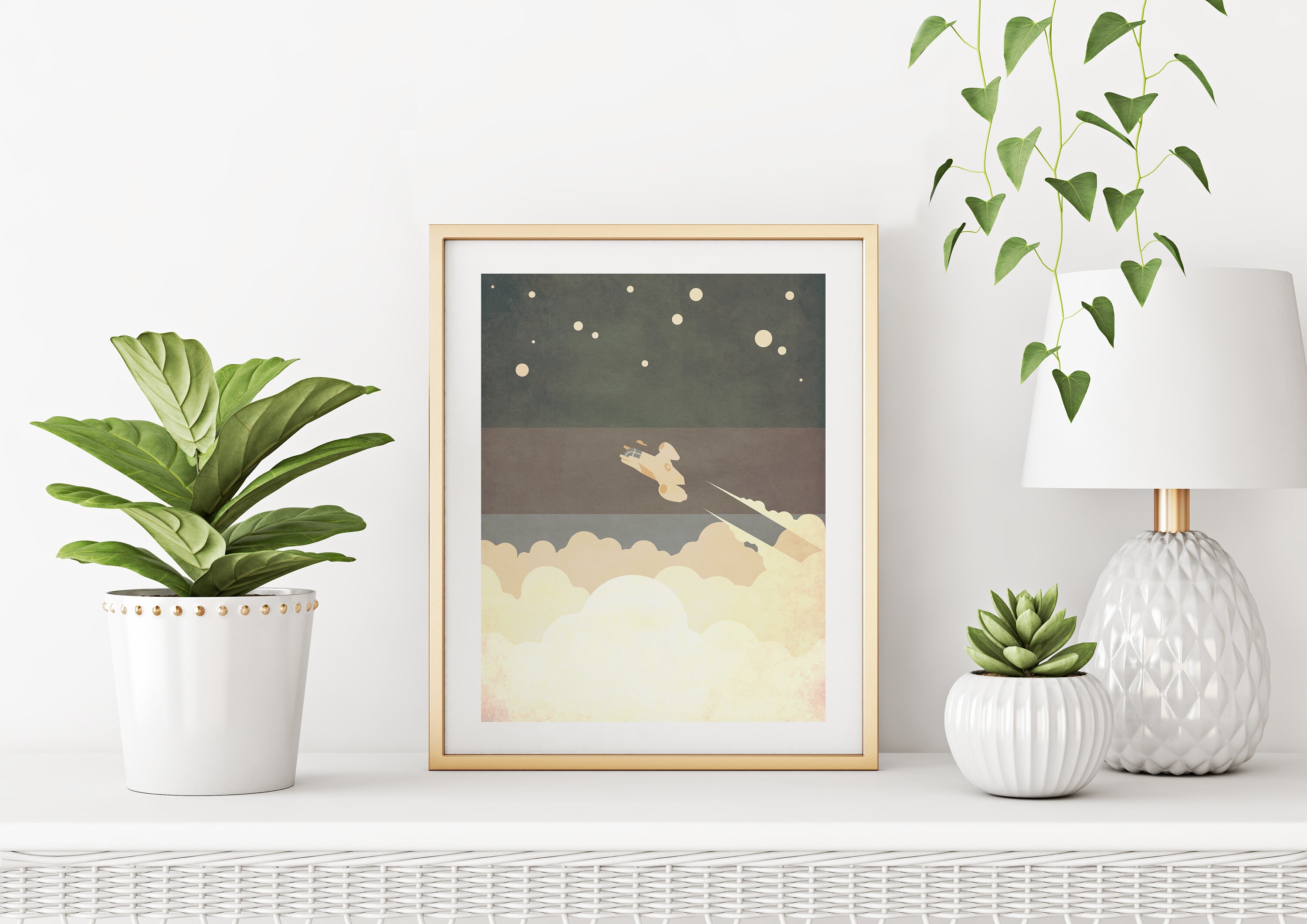 Boho Razor Crest, Mandalorian/star Wars Inspired Print - Etsy