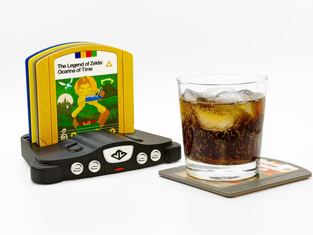 Nintendo 64 Cartridge Coasters With N64 Holder, 7 Colors, Bottle Opener ...