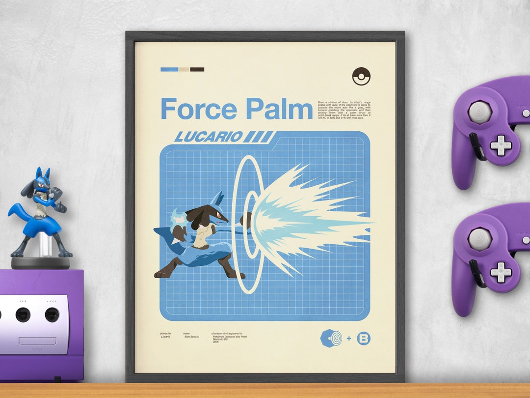 Smash Bros Moveset Series - LUCARIO / FORCE PALM No.41 - Etsy