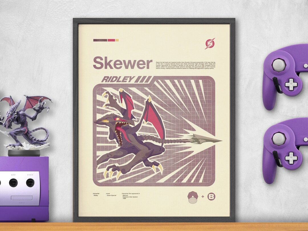 Super Smash Bros Moveset Series - RIDLEY / SKEWER No.65 - Etsy