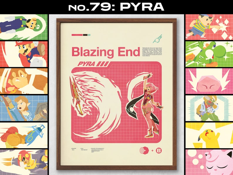 Super Smash Bros Moveset Series - PYRA / BLAZING END No.79 - Etsy