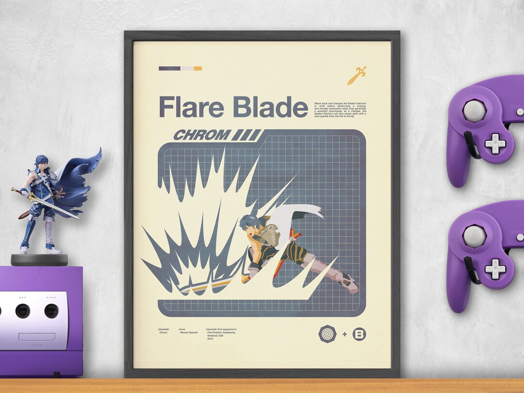 Smash Bros Moveset Series - CHROM / FLARE BLADE No.25e - Etsy