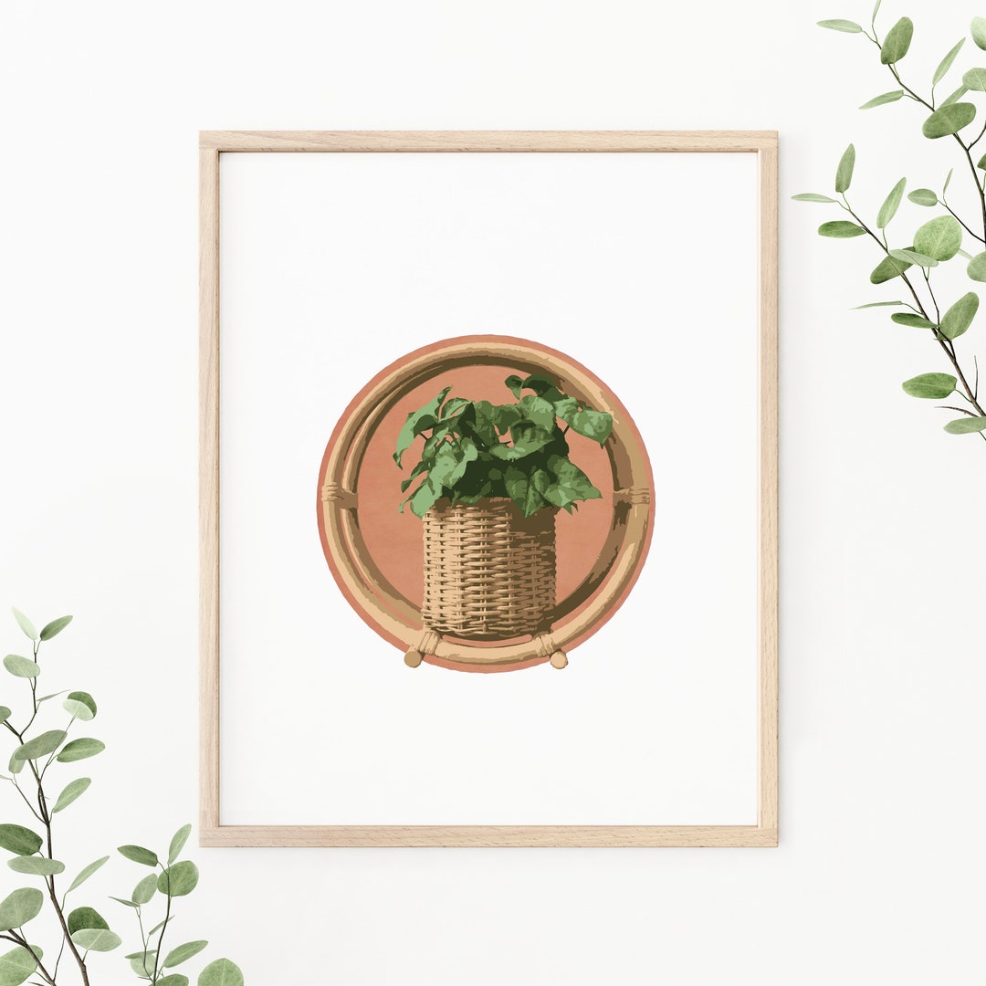 Boho Plant Basket, Print - Etsy