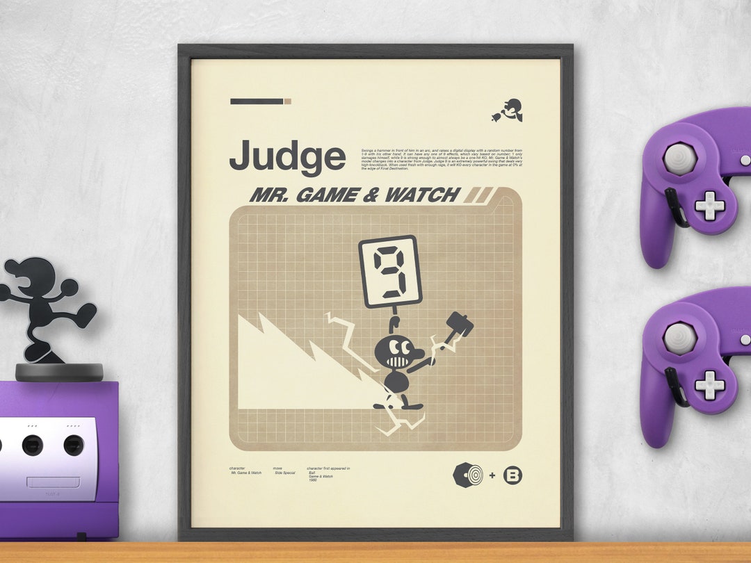 Super Smash Bros Moveset Series - Mr. Game & Watch / JUDGE No.26 - Etsy