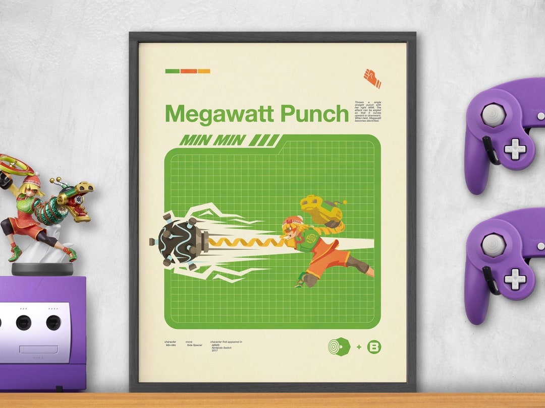 Super Smash Bros Moveset Series - Min Min / GIGAWATT PUNCH No.76 - Etsy