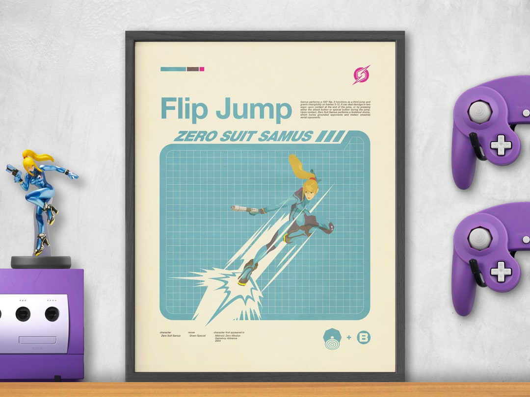Super Smash Bros Moveset Series - ZERO SUIT SAMUS / Flip Jump No.29 - Etsy