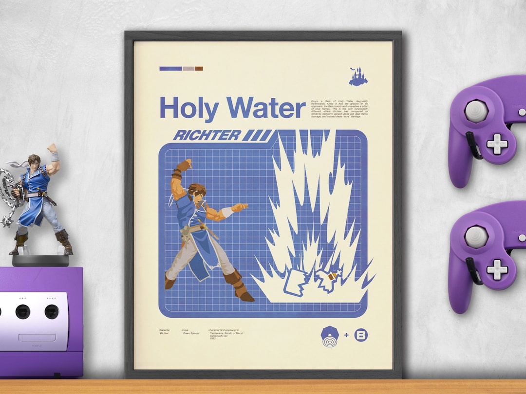Smash Bros Moveset Series - RICHTER / HOLY WATER No.66e - Etsy