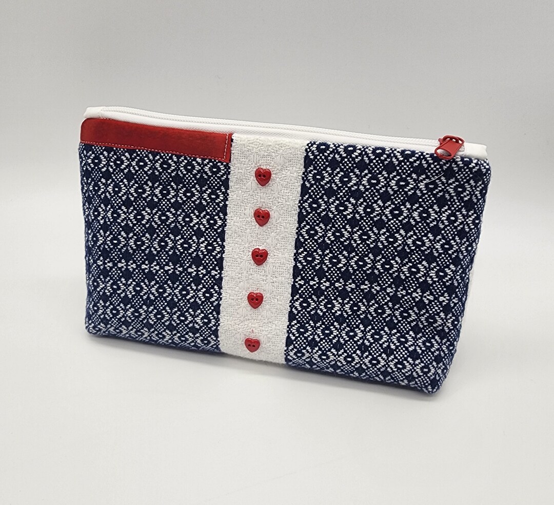 Handwoven Sweetheart Zipper Pouch. Fully Lined, Stands Alone, Internal ...
