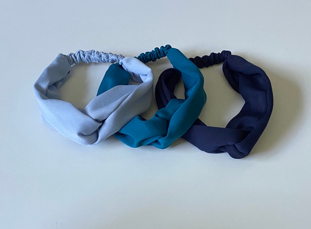 Blue Twisted Headbands light Blue, Teal, and Navy - Etsy