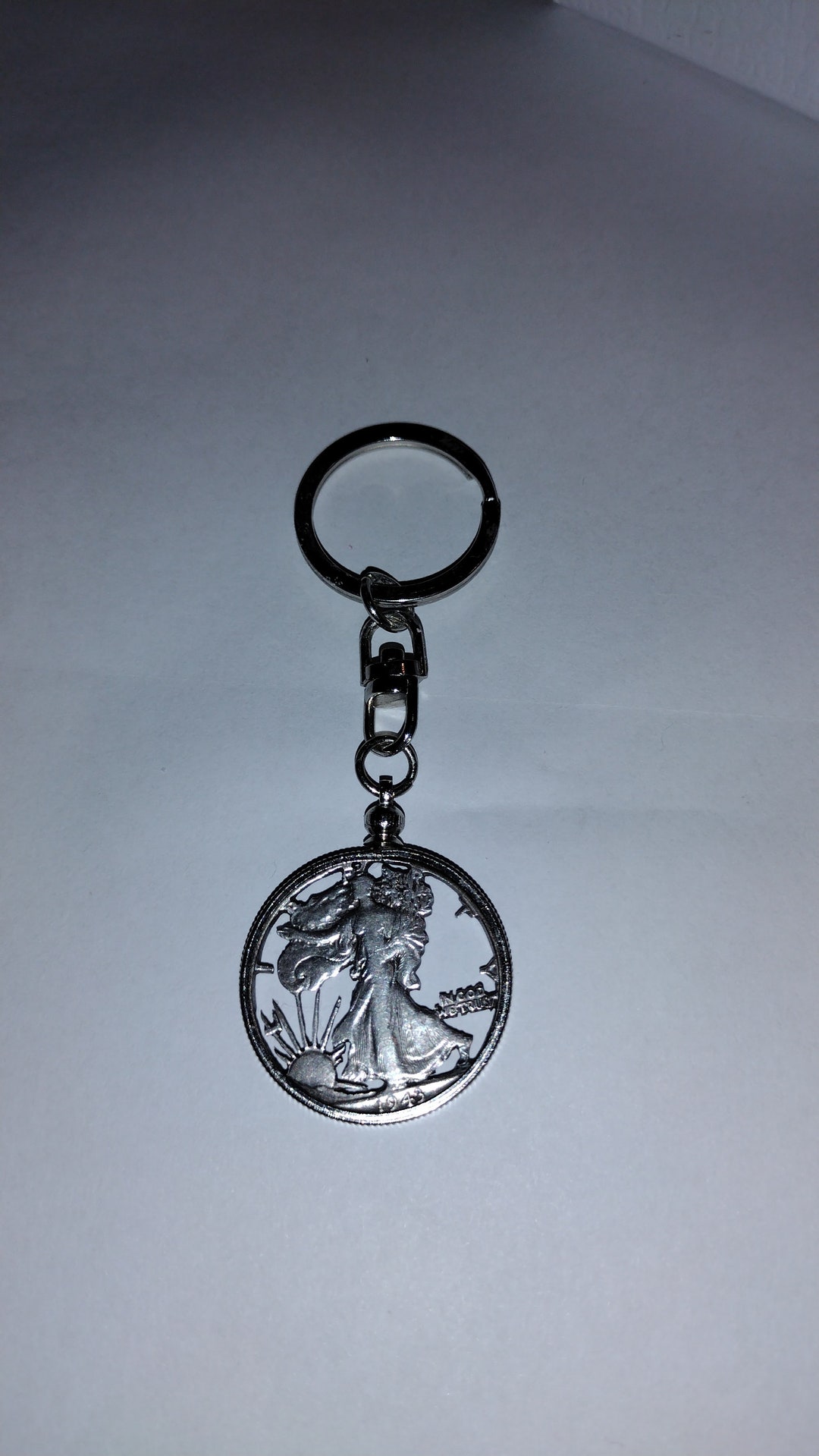 Walking Liberty Cut Coin Keychain - Etsy