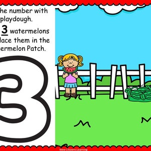 Watermelon Patch Playdough Counting Cards 1 Through 10 - Etsy