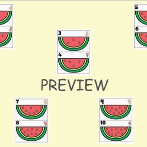 Counting Watermelon Seeds' Cards - 1 Through 10 - Etsy