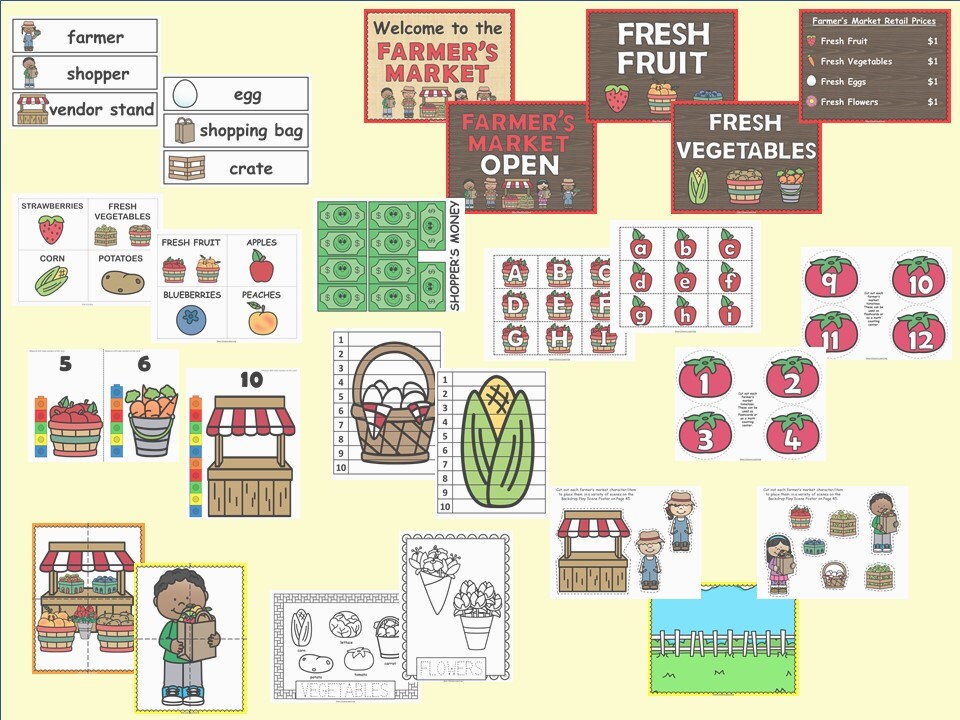 Farmer's Market Dramatic Play Center - Etsy