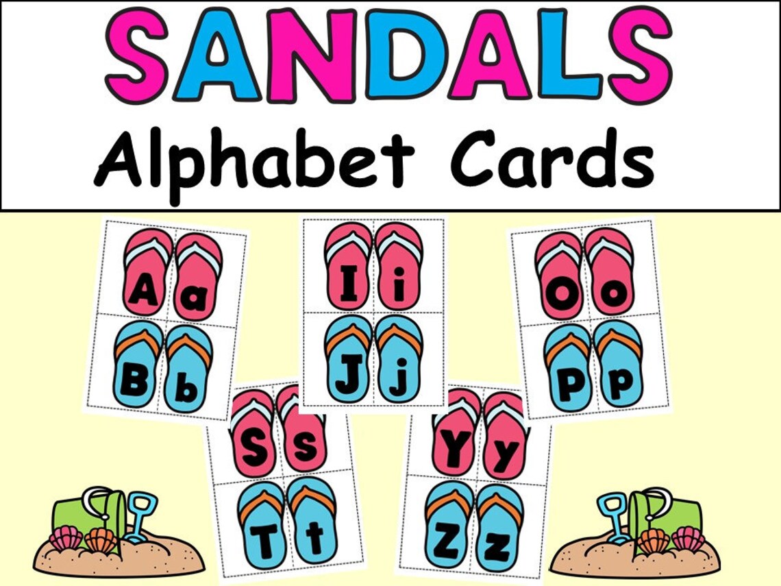 Sandals Alphabet Matching Cards - Etsy
