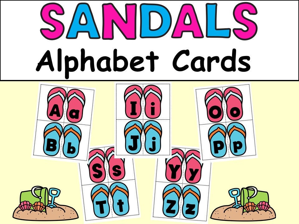 Sandals Alphabet Matching Cards - Etsy