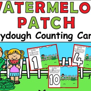 Watermelon Patch Playdough Counting Cards 1 Through 10 - Etsy