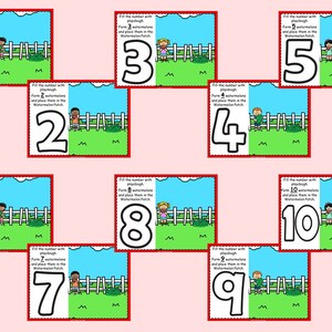 Watermelon Patch Playdough Counting Cards - 1 Through 10 - Etsy