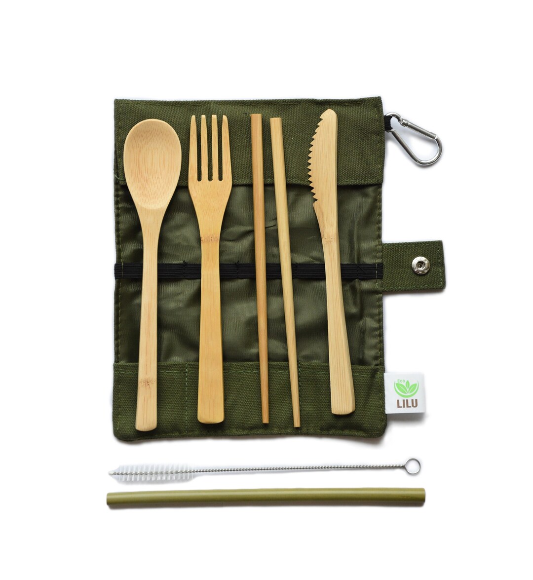 Bamboo Utensils Reusable Cutlery Travel Set Eco-friendly Outdoor ...