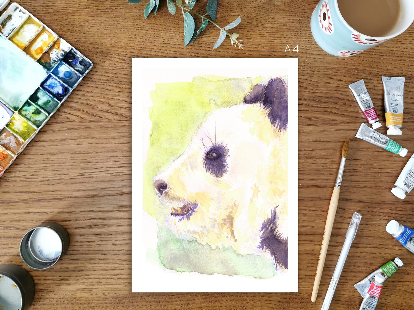 Panda Watercolour Print, Panda Art Print, Bear Art, Painting Print ...