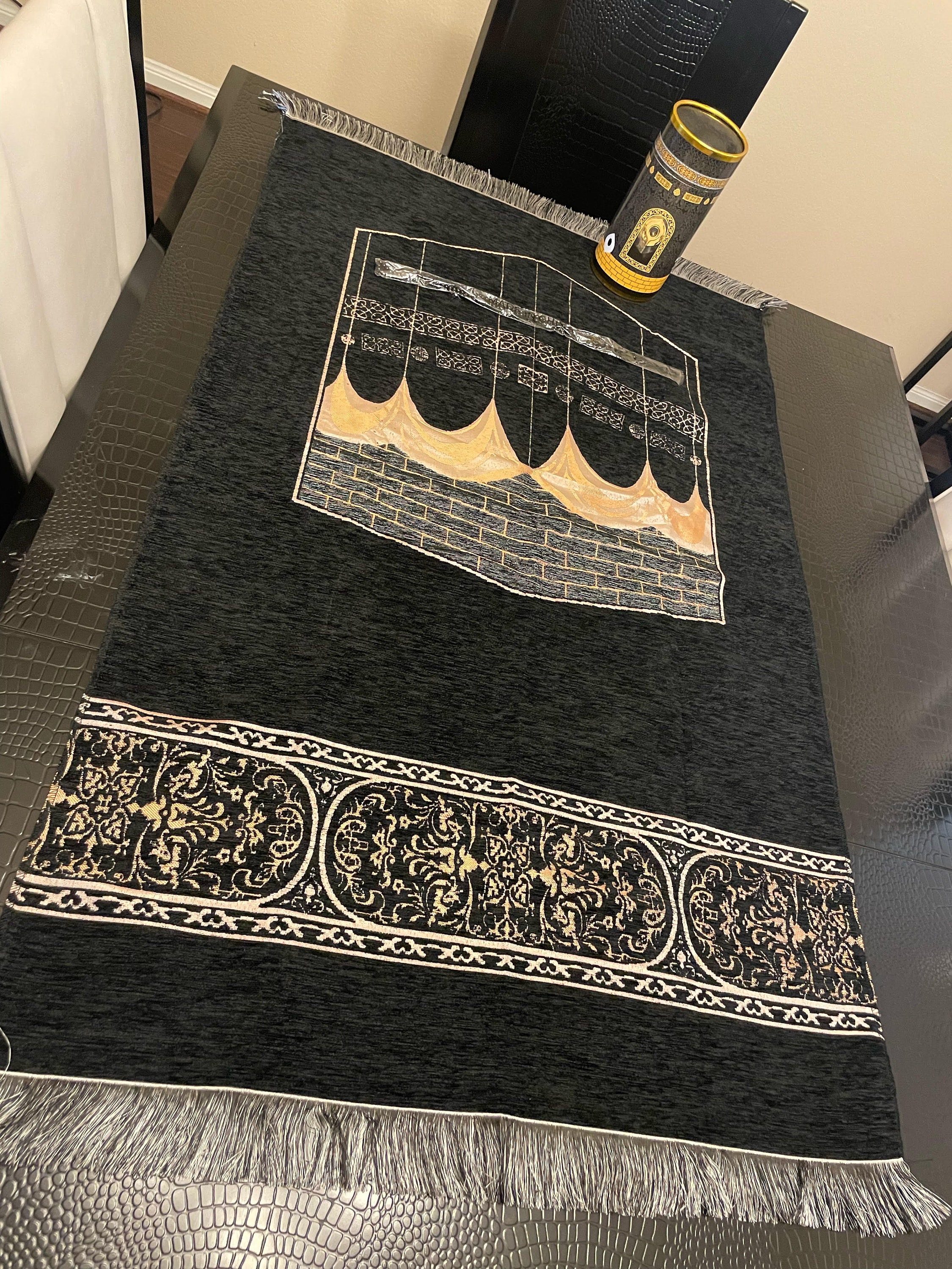 Kaaba Pattern Prayer Rug | Kaaba Kiswah Prayer Mat | Musallah ...