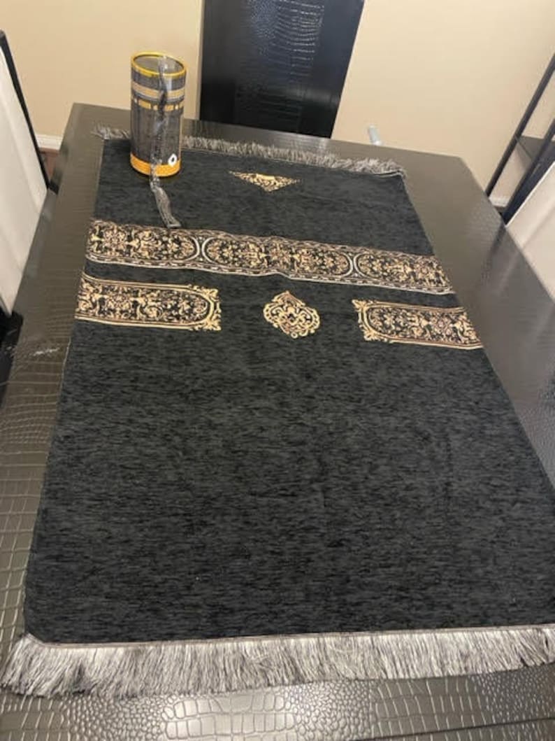 Kaaba Pattern Prayer Rug | Kaaba Kiswah Prayer Mat | Musallah ...