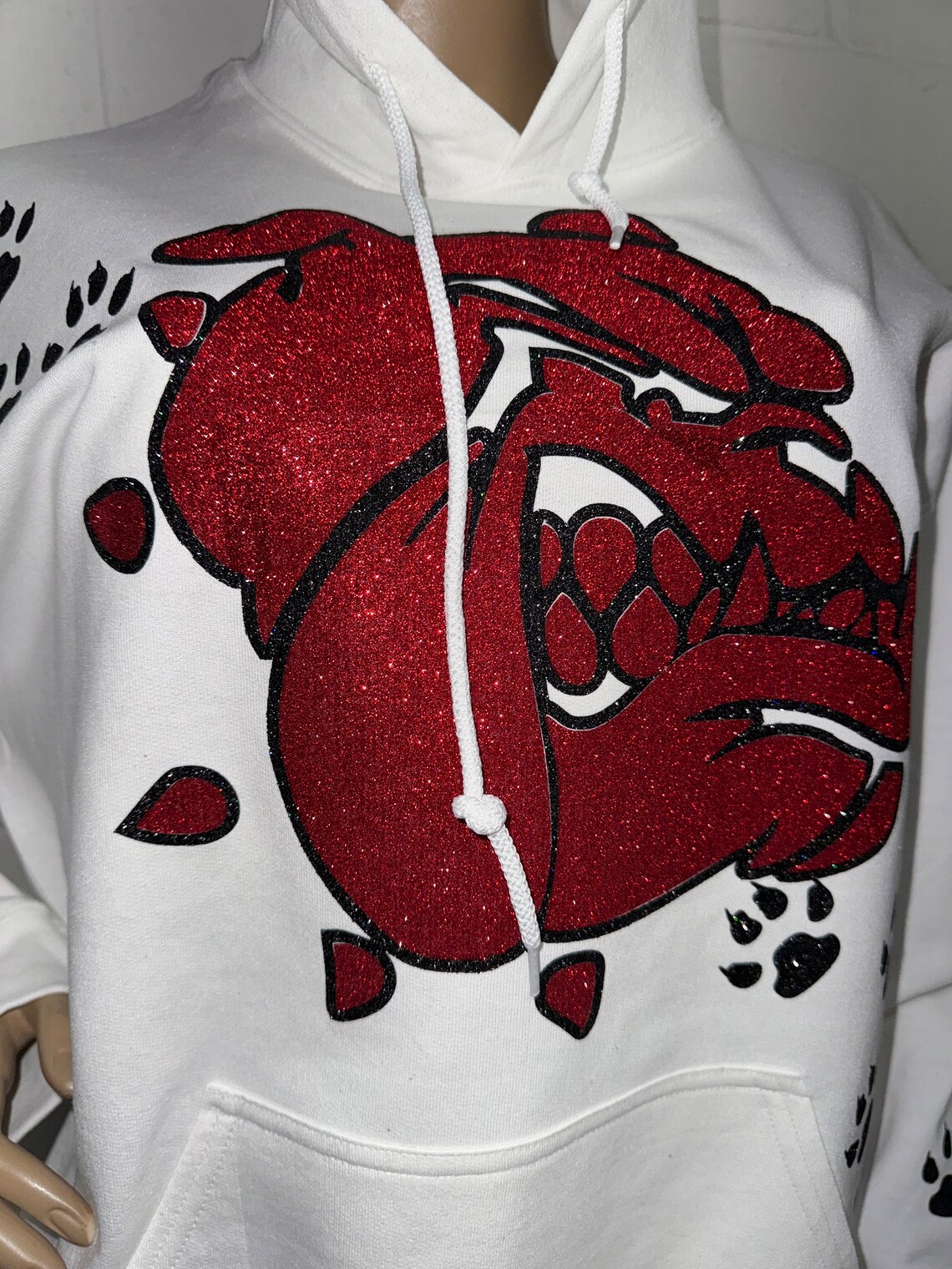 Bulldogs Glam Hoody Sweatshirt | Custom Bulldogs Glitter Hoodie ...