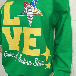OES Green Love Stacked Crew Neck Sweatshirt | Order of Eastern Star ...