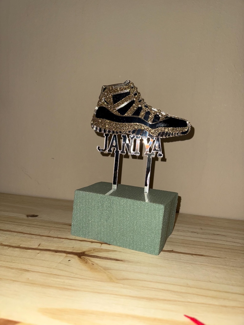 Custom Sneaker Cake Topper | Mirrored Birthday Party Decor - Etsy