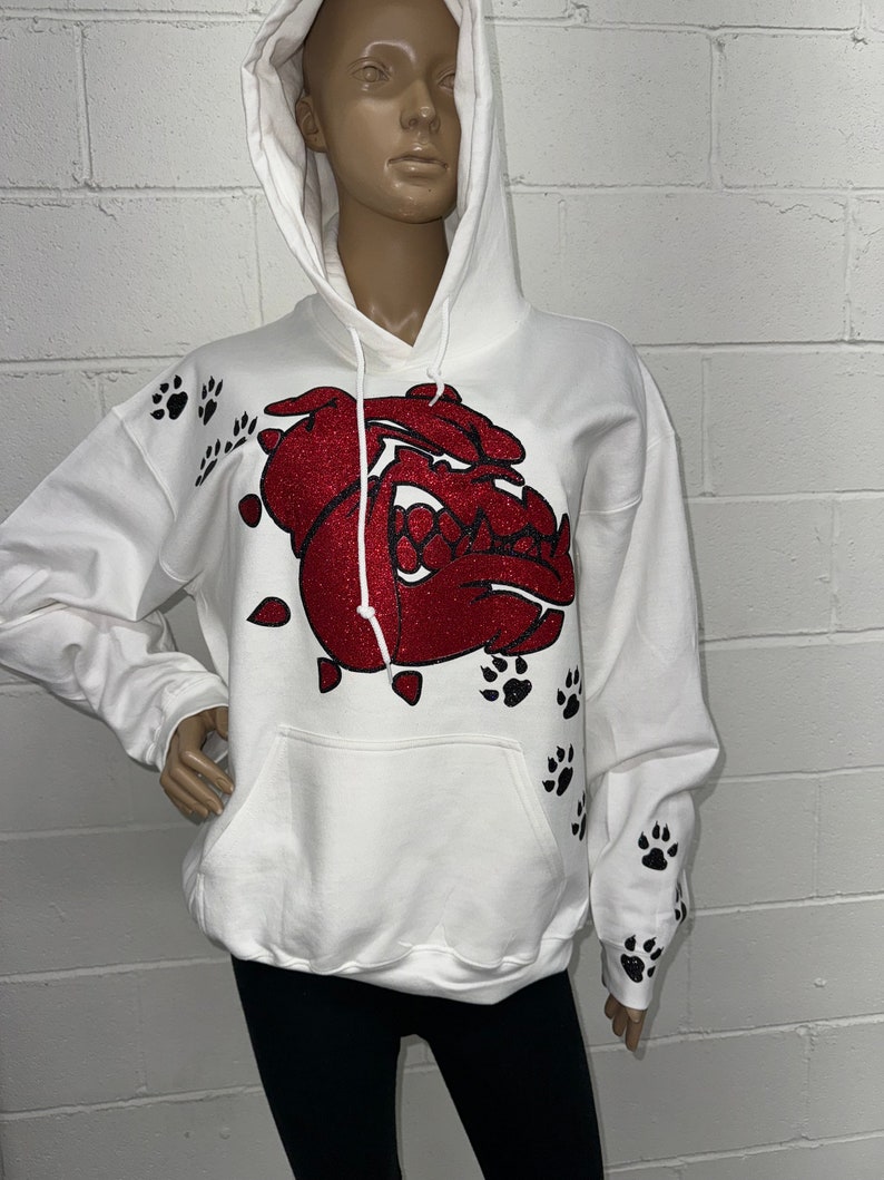 Bulldogs Glam Hoody Sweatshirt | Custom Bulldogs Glitter Hoodie ...