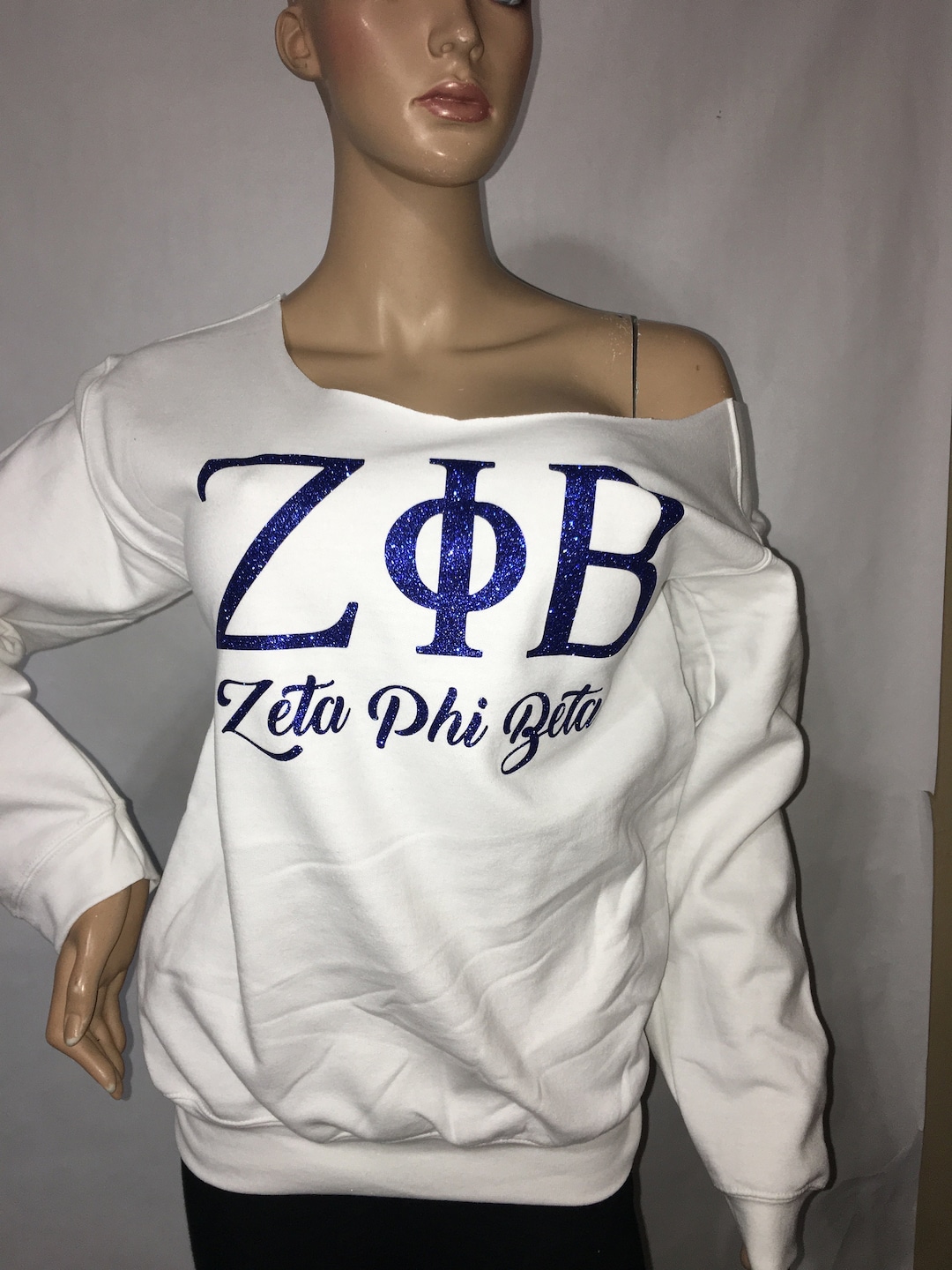 Zeta Phi Beta Glam Sweatshirt | Zeta off the Shoulder Sweatshirt | Zeta ...