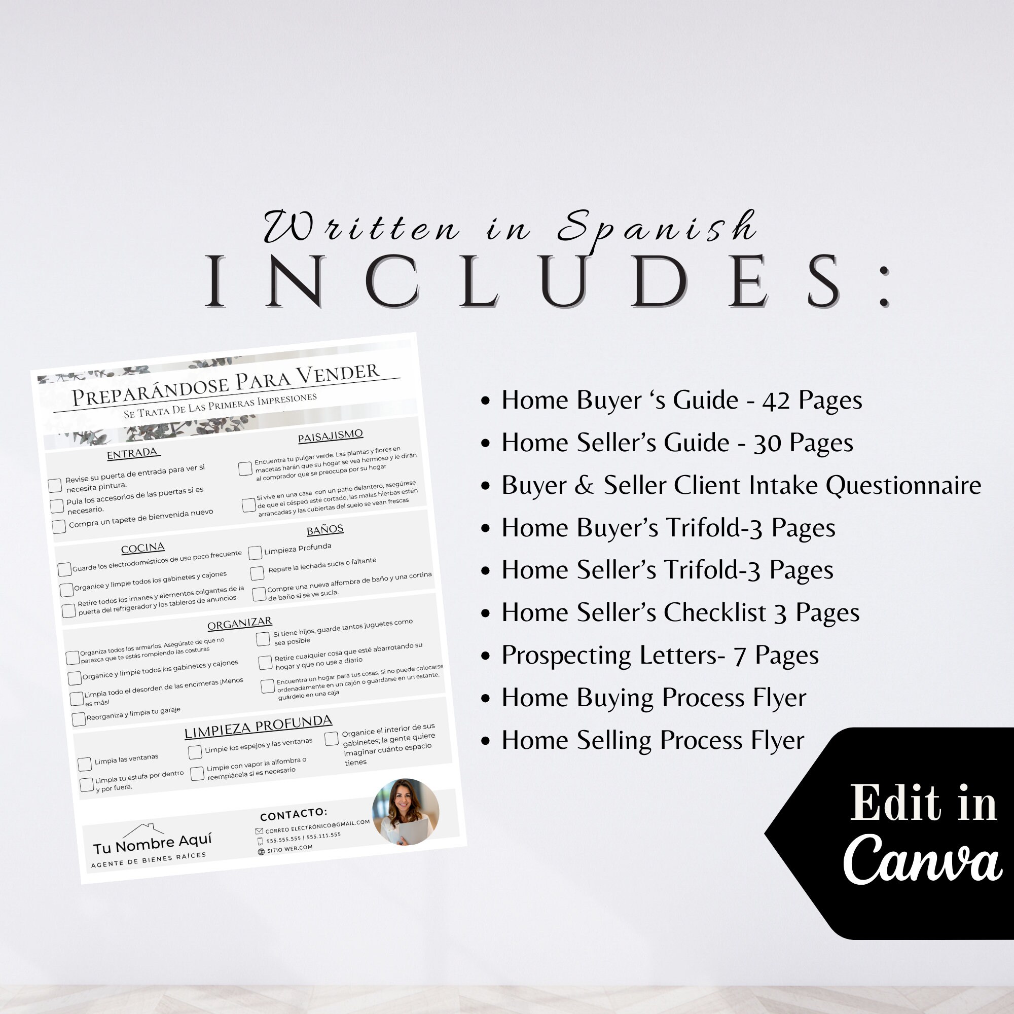 Spanish Real Estate Template Bundle: Buyer & Seller Guides (canva) - Etsy