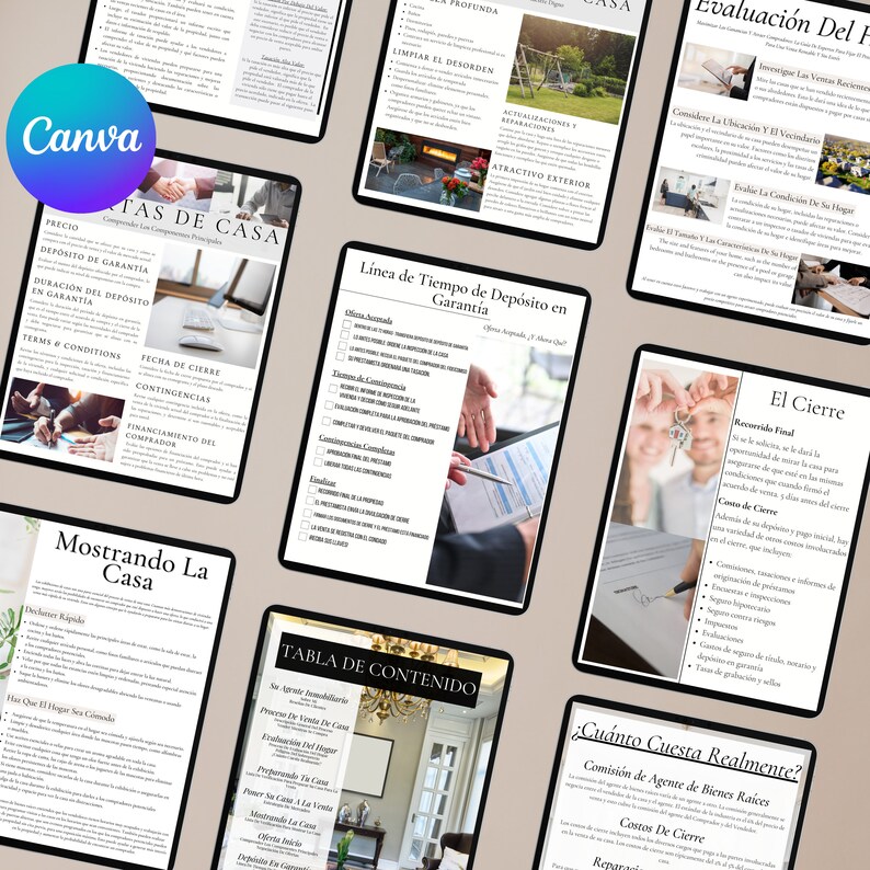 Spanish Home Seller's Guide,editable Canva Template, Real Estate ...
