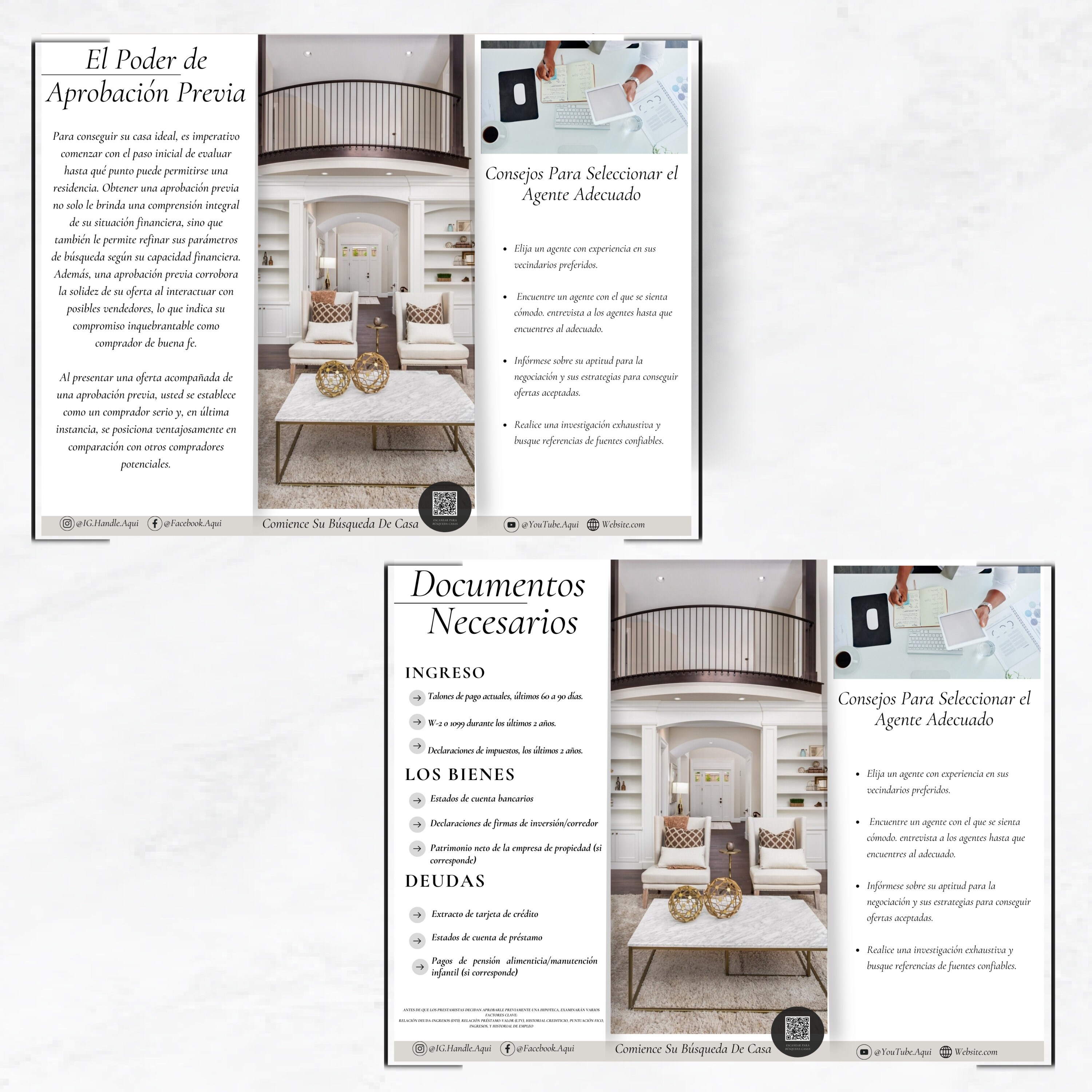 Spanish Home Buyer's Guide Trifold Brochure Canva Template Bilingual ...