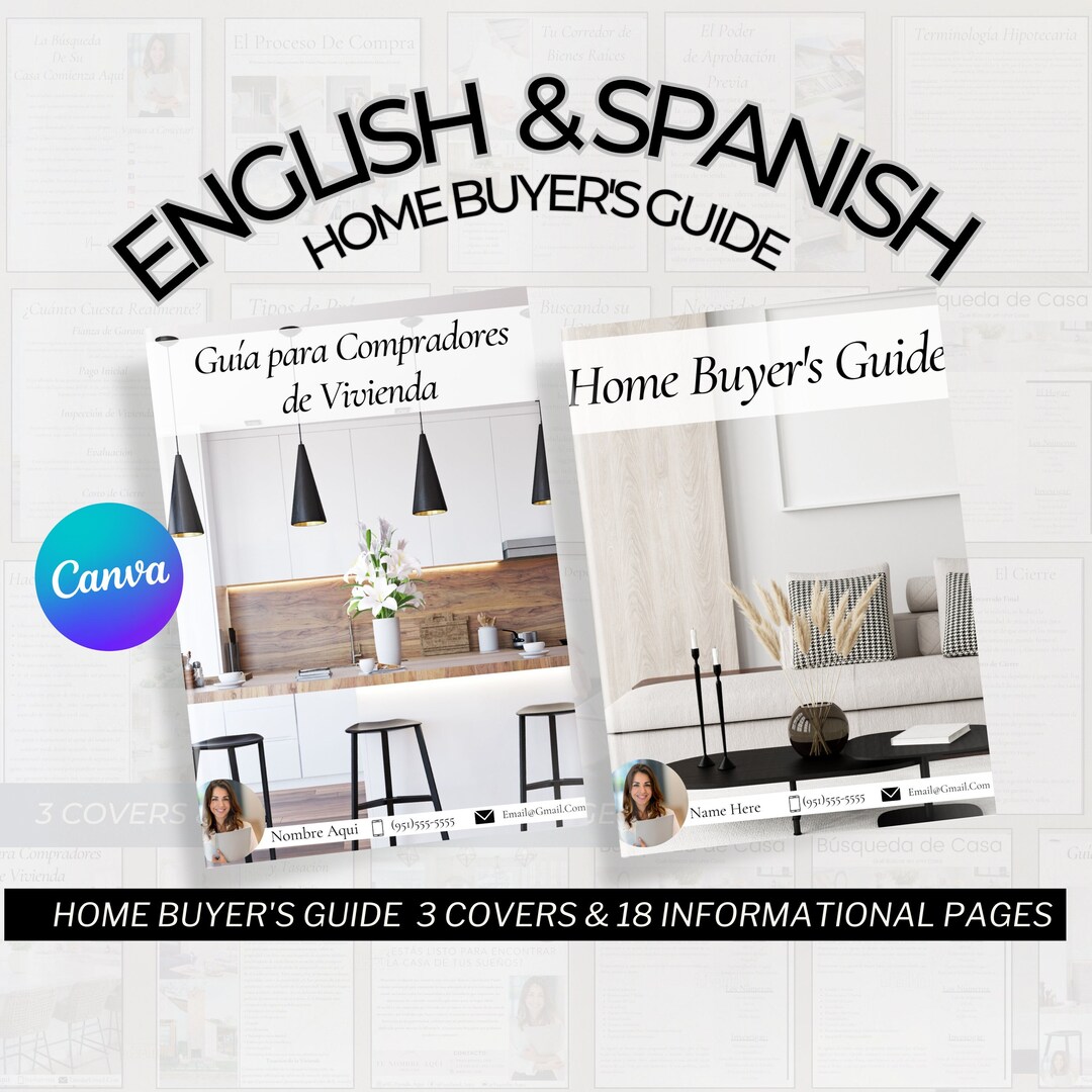 English & Spanish Home Buyer's Guide: Real Estate Marketing (canva ...