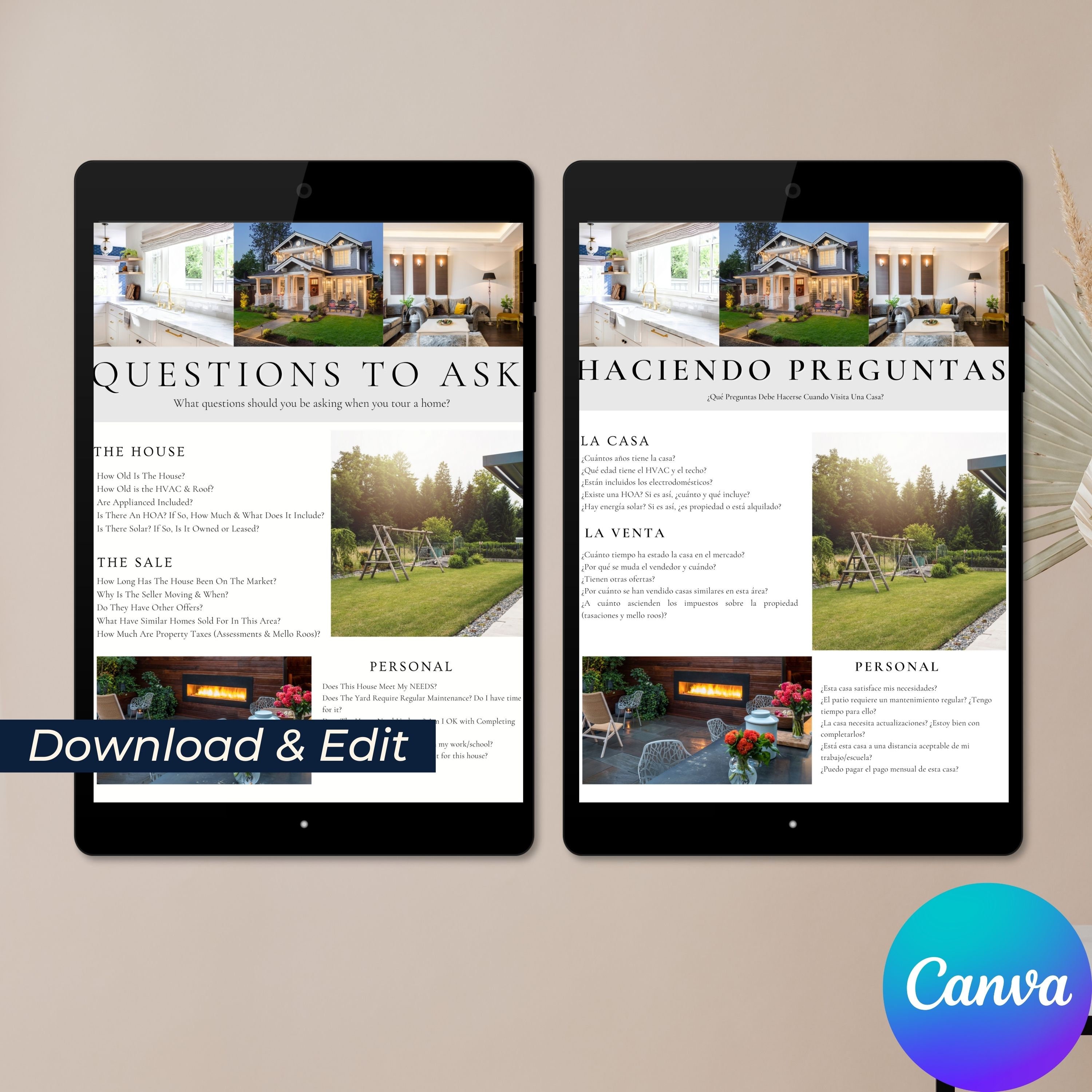 Bilingual Home Buyer & Seller Guide: Realtor Canva Templates - Etsy