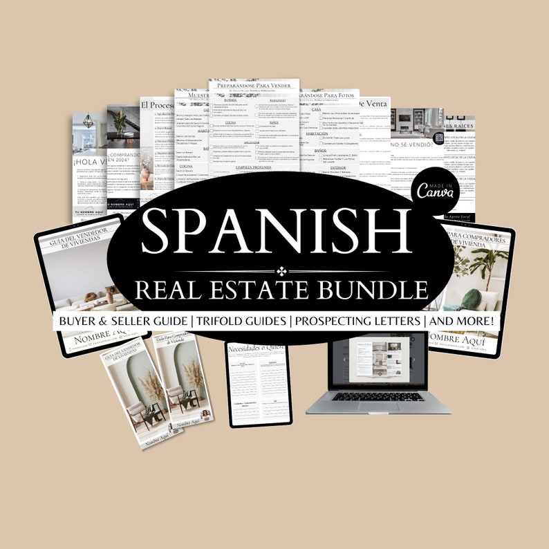 Spanish Real Estate Template Bundle: Buyer & Seller Guides (canva) - Etsy