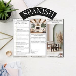 SPANISH Home Buyer's Guide Trifold Brochure Canva Template Bilingual ...