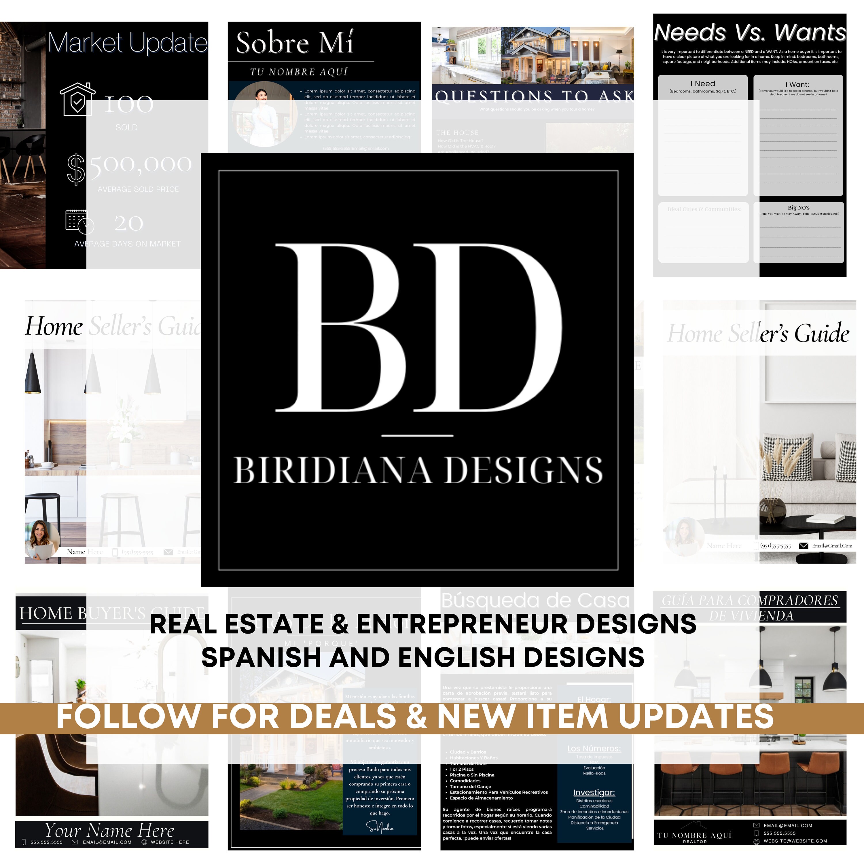 Spanish Home Buyer's Guide Trifold Brochure Canva Template Bilingual ...