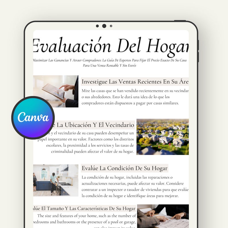 Spanish Home Seller's Guide,editable Canva Template, Real Estate ...