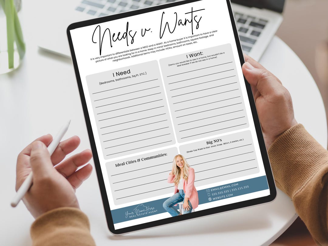 Buyer Intake Form, Home Buyer Needs Vs Wants Real Estate Marketing ...