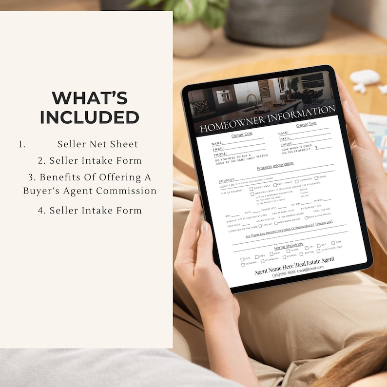 Real Estate Seller Template Bundle: Client Intake, Net Sheet (canva ...