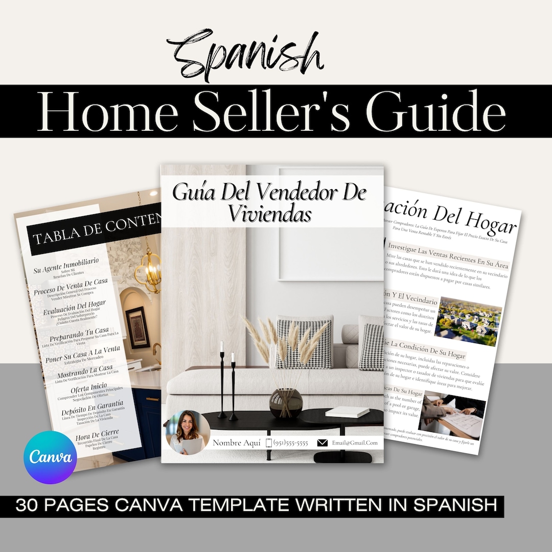 Spanish Home Seller's Guide,editable Canva Template, Real Estate ...