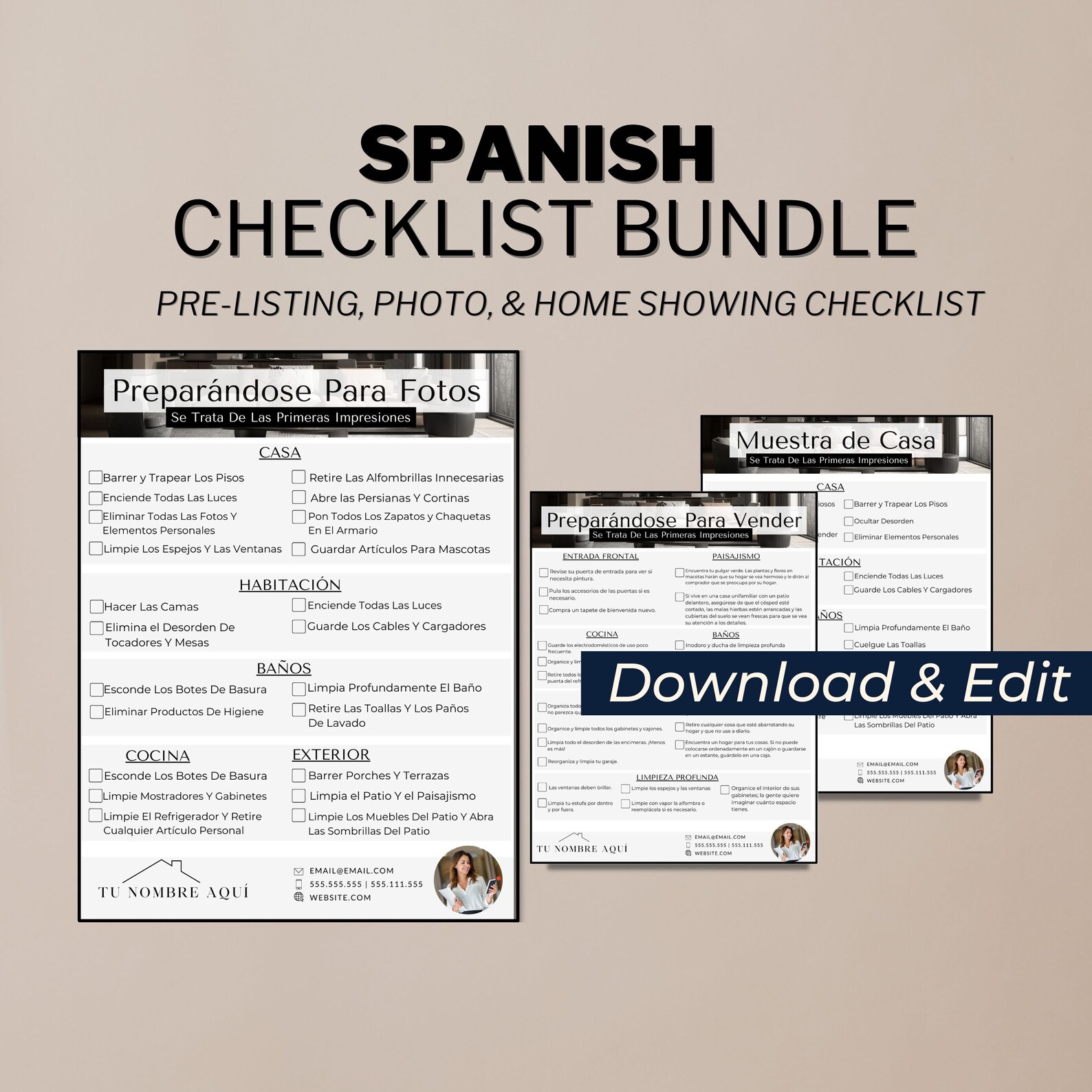 SPANISH Home Seller Checklist Canva Template Home Seller Pre-listing ...